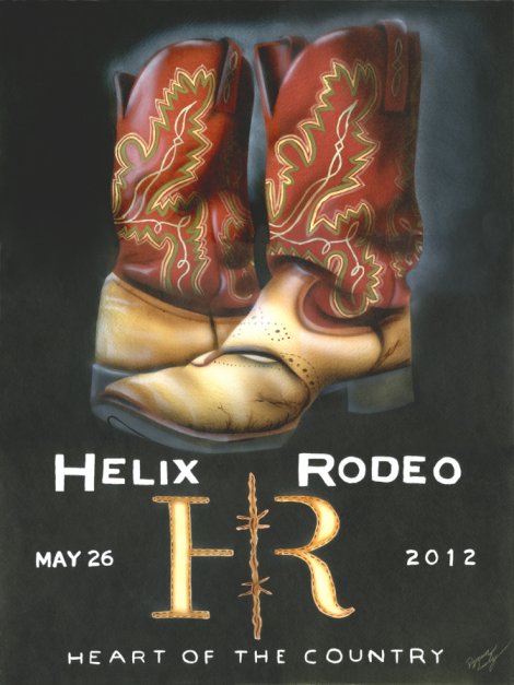 Helix, Oregon is in grain country northwest of Athena.